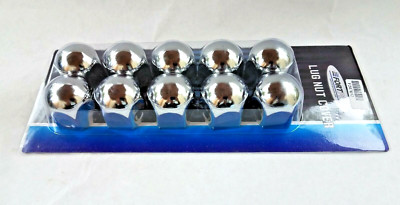 1-1/2"X1-1/2" Chrome Round Top Lug Push-On Nut Cover ABS Plastic 10 ...