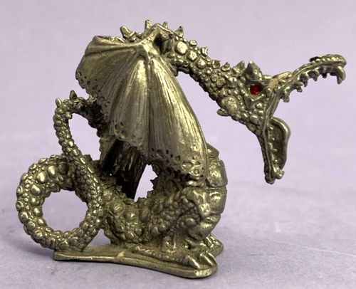 Tom Meier Pewter DRAGON Red Crystal Gem Eyes Ral Partha PP 747 ...
