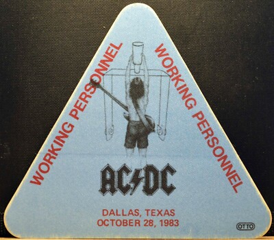 AC/DC October 28 1983 Flip of the Switch Tour Working Personnel ...