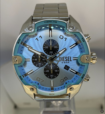 2025 Brand New Diesel Spiked Chronograph StainlessSteel Blue ...