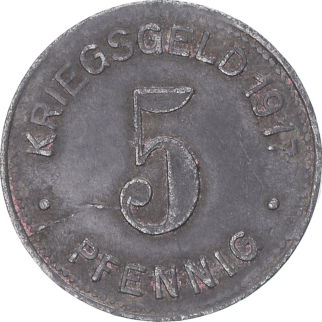 [#345121] Münze, Deutschland, Stadt Elberfeld, 5 Pfennig, 1917 ...