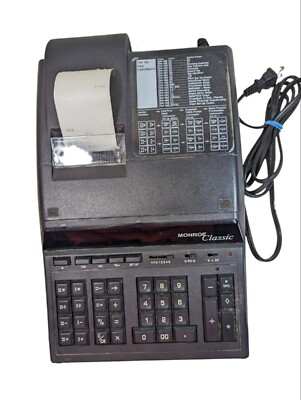 Vtg Monroe Classic Electronic Large Printing Calculator Black Electric ...