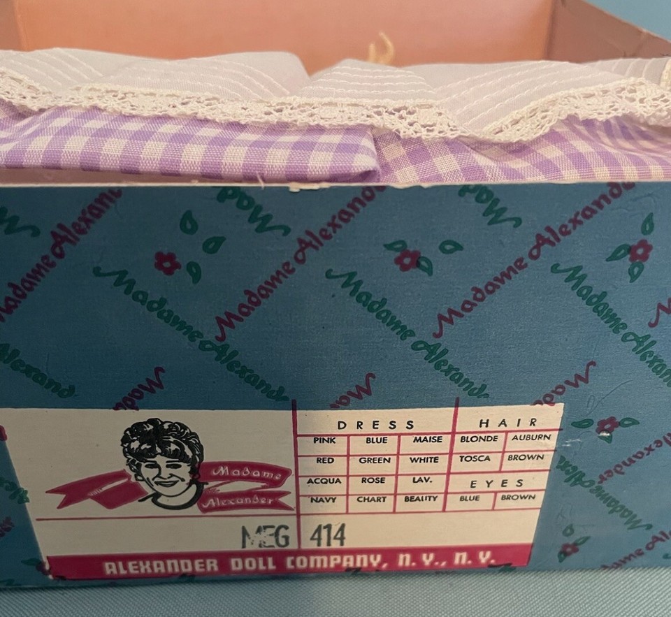 Never Used 8" Madame Alexander Meg Doll #414 Original Box & Tags- 1980 ...