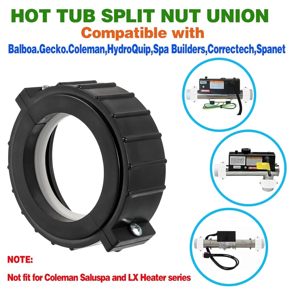 2PCS Pump Union Split Nut Repair Kit for Hot Tub Parts Pump Union 2" MBT - 01211 | eBay