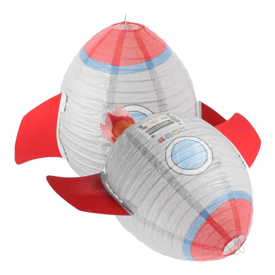 2 Pcs Party Decorations Space Theme Rocket Shape Paper Lantern | eBay ...