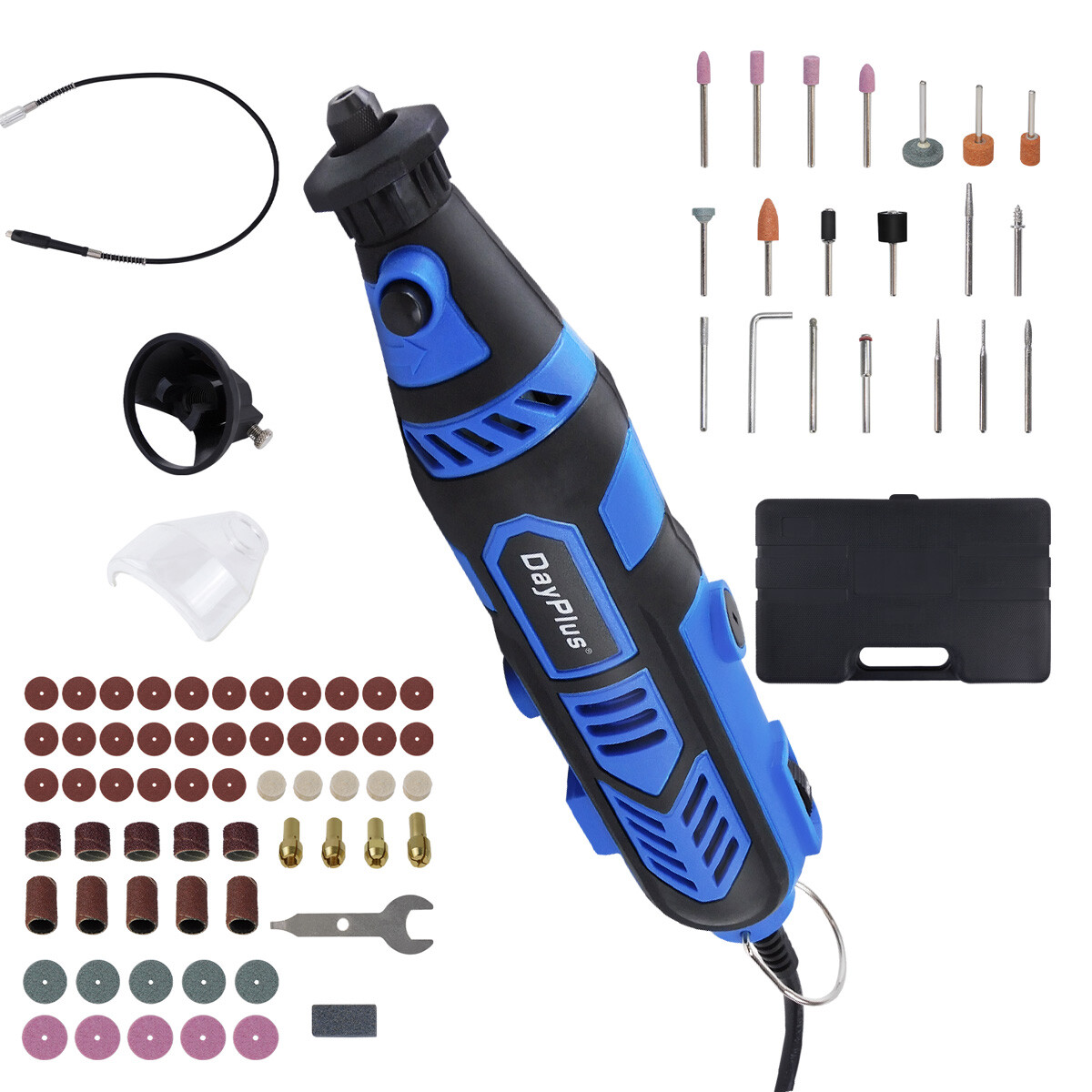 135W Rotary Multi Tool Grinder 80pc Accessory Set Variable Speed Dremel ...