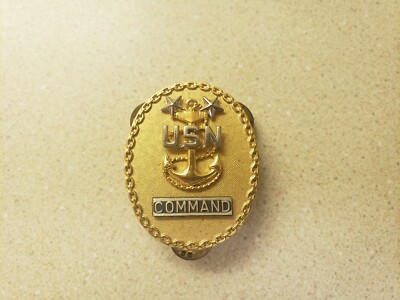 Vintage '60s US NAVY -Senior Enlisted Advisor ( COB ) E-9 Command pin ...