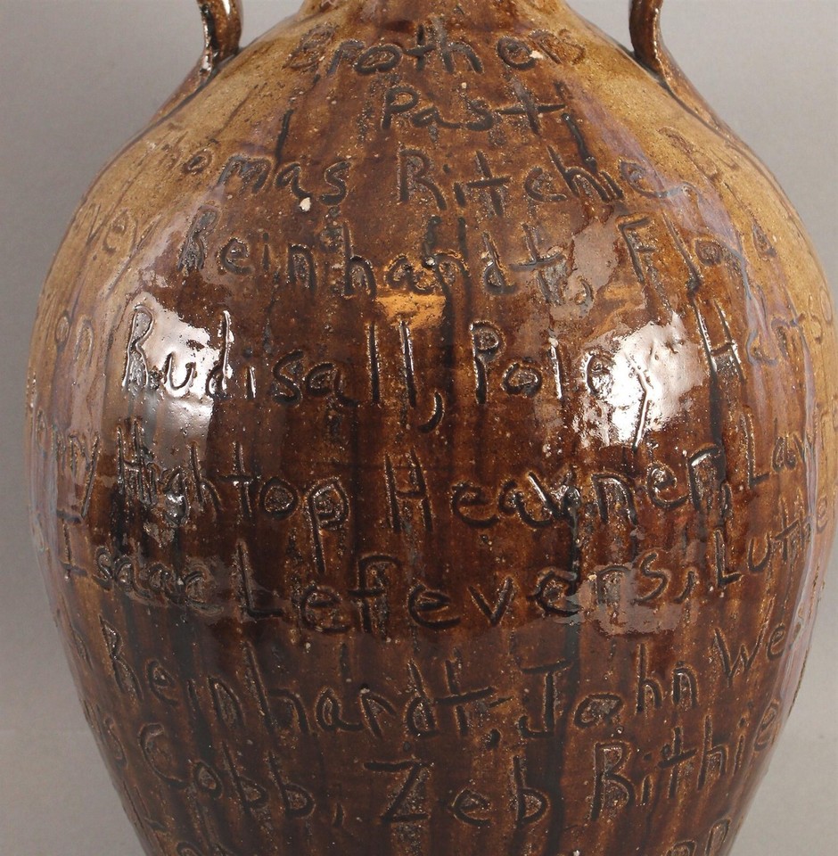 RARE Southern Catawba Valley Pottery Redware Jug Signed 33 Incised ...