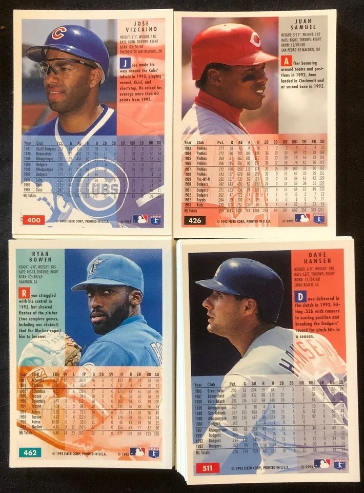 1994 Fleer Baseball Cards (#400-599) Lot You Pick | eBay
