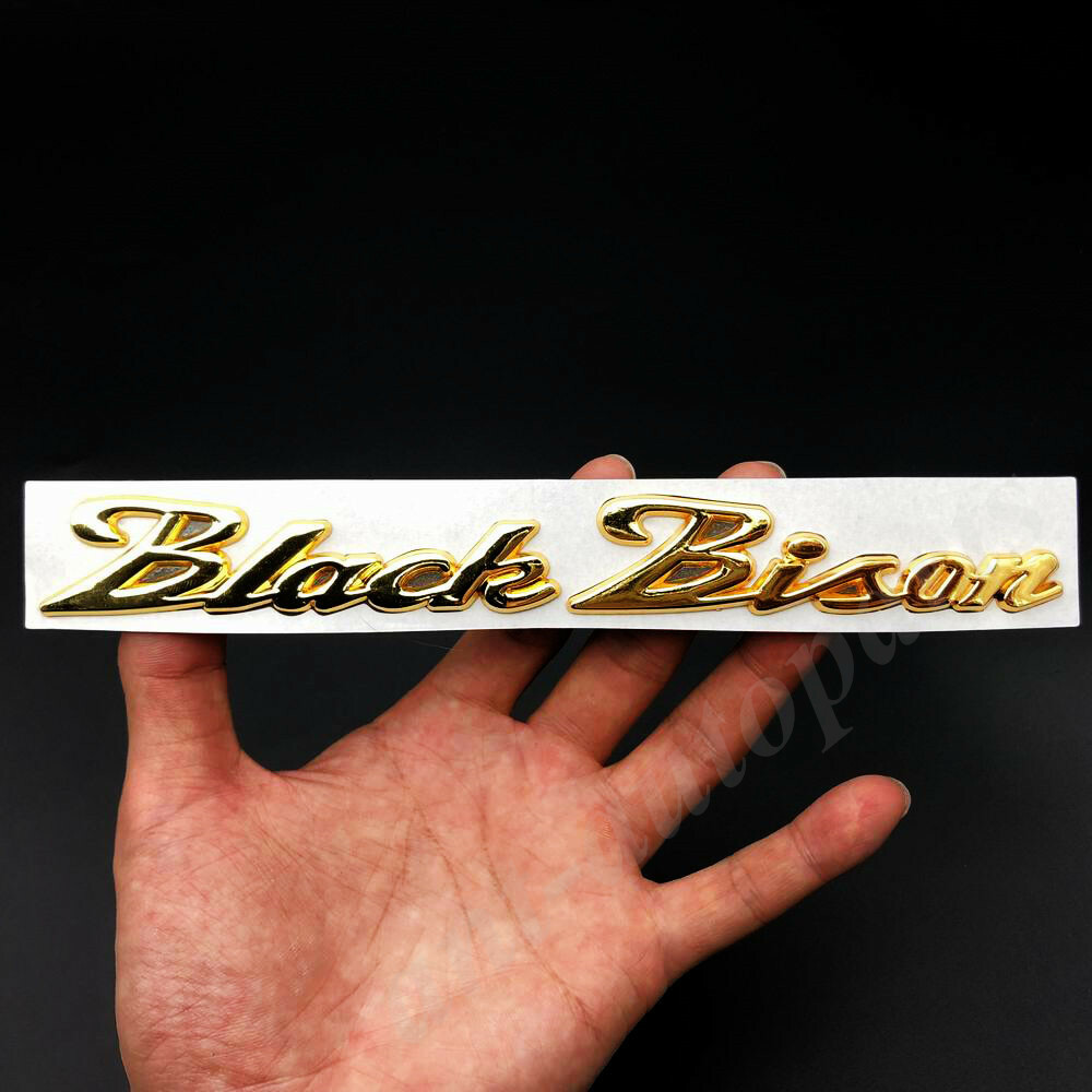 2x Golden Metal Red Black Bison Wald Style Car Rear Emblem Badge Decal ...