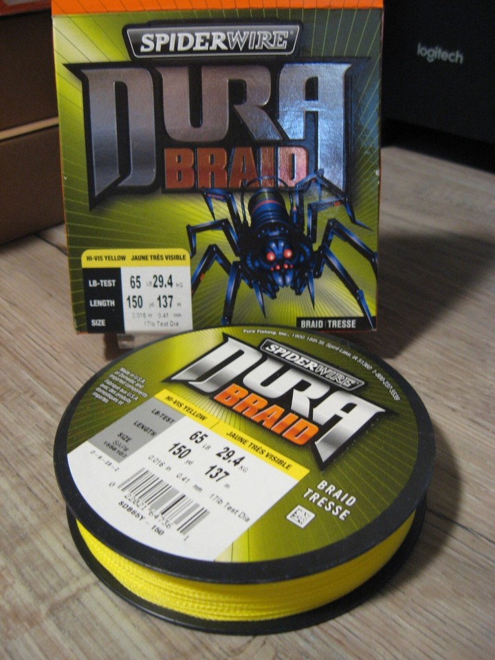 SpiderWire DURA BRAID Braided Fishing Line - 65 LB - 150 Yds - HI-VIS ...