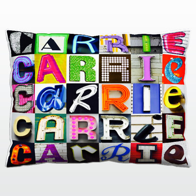 Personalized Pillow featuring the name CARRIE in photos of actual sign ...