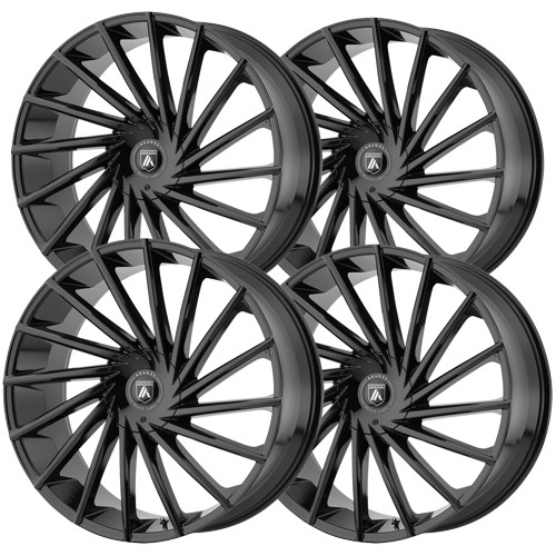 (4) Asanti ABL-18 Matar 22x9 5x112/5x120 +30mm Gloss Black Wheels Rims ...