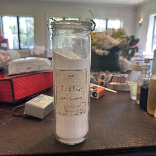 sabon mineral powder Patchouli Lavender Rose 16.6 Oz. Glass Container ...