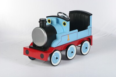Blue Classic Vintage-Style Metal Train Pedal Car - Full Size Perfect ...