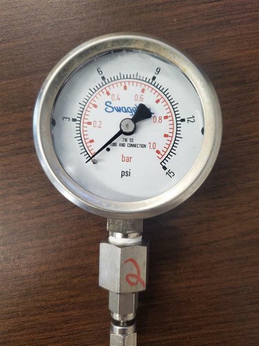 SWAGEL 316SS Pressure Gauge Tube and Connection 0-15PSI | eBay
