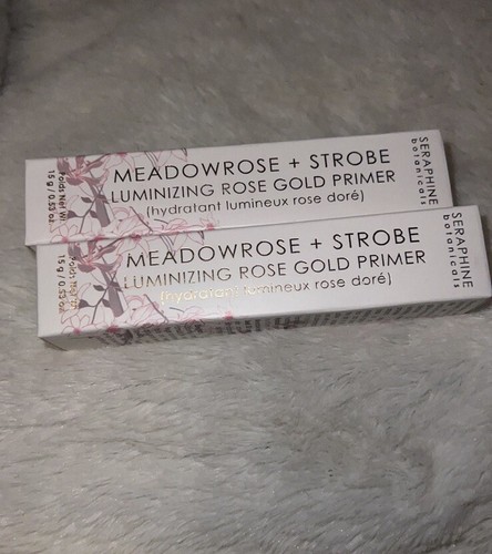 2x Seraphine Botanicals MEADOWROSE+STROBE Luminizing Rose Gold Primer ...