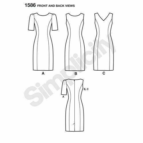 SIMPLICITY Sewing Pattern 1586 Misses Womens Ladies Plus Dress 20w-28w ...
