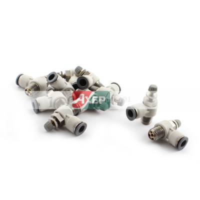 A 10Pcs SL8-02 1/4 PT Male 8mm Tube Pneumatic Flow Control Valves ...