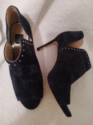 NEW! WHITE HOUSE BLACK MARKET WOMENS BLUE SUEDE STUDDED SHOOTIES LOUISE ...