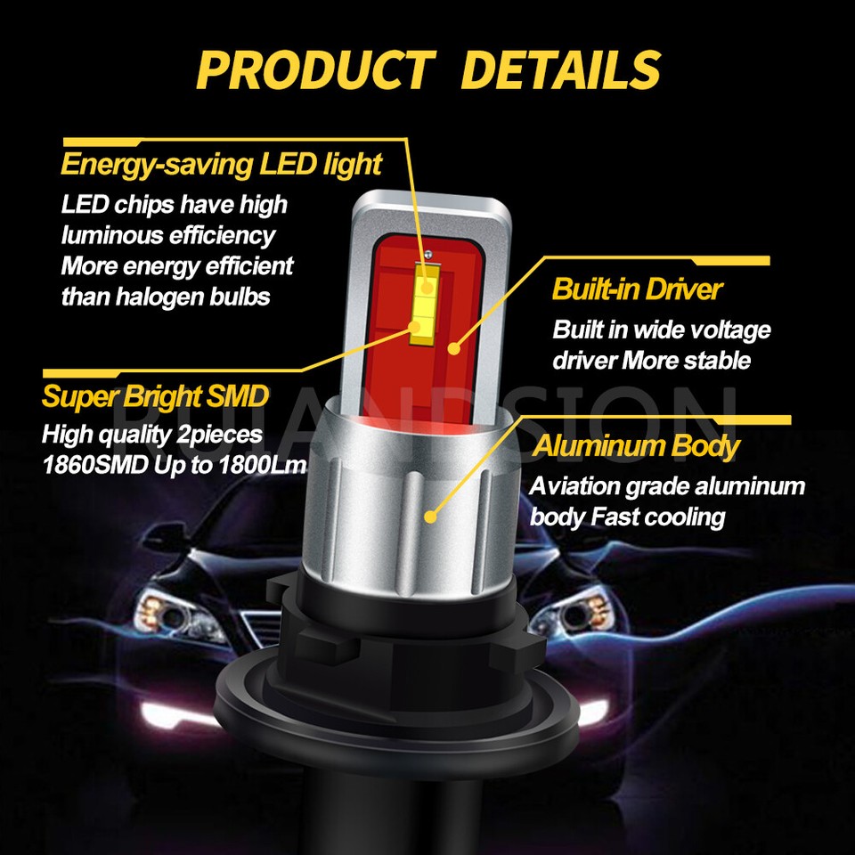 2pcs White PH24W PHC24WY CSP LED Reverse Light Backup Lamp for Cadillac ...