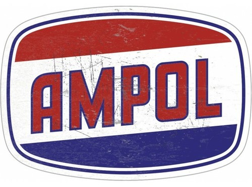 AMPOL LOGO DIE CUT HUGE QUALITY REPRO TIN METAL SIGN PRE AMPOL PETROL ...