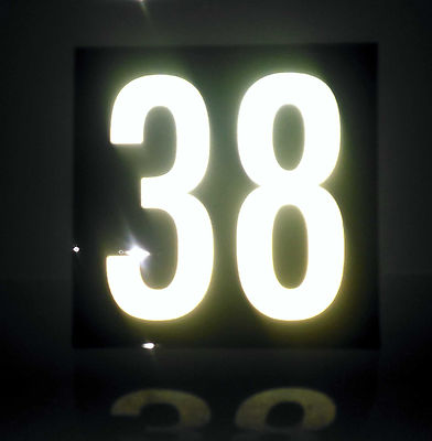 White Reflective on Black House Number Signs / 200mm x 200mm | eBay ...