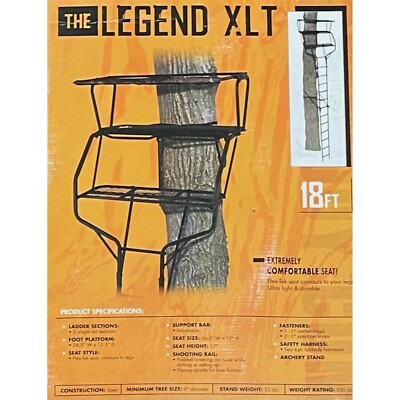 18 Ft Two Man Stand Muddy Legend XLT Deer Hunting Ladder Treestand w/2 ...