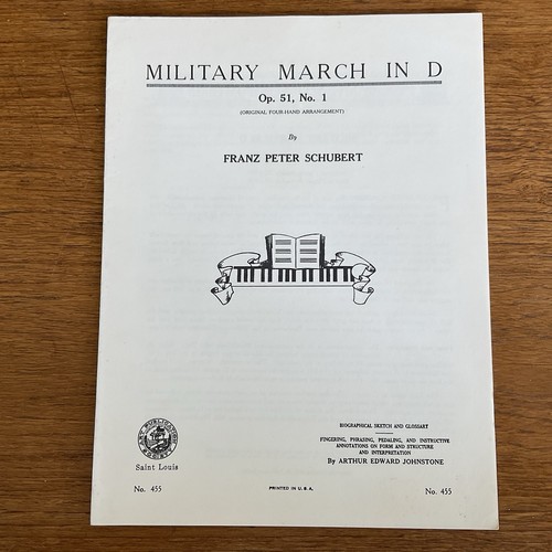 Military March in D~Schubert~duet~4 hands~400 Series~455~Art ...