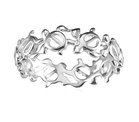 STERLING SILVER 925 HAWAIIAN CUT OUT HONU TURTLE LEI BAND RING SIZE 3 ...