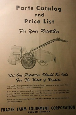 Rototiller Frazer Tractor Parts Catalog, Accessories & Price List (2 ...