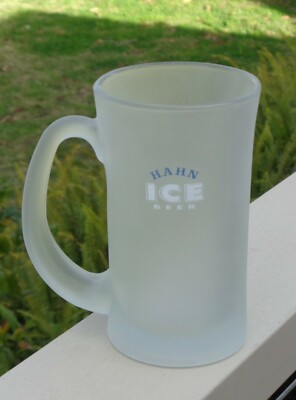 Lovely HAHN Ice Beer Frosted Glass Stein / Mug with Handle *Holds ...