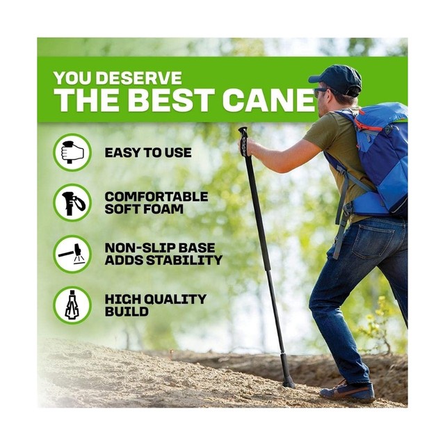 Vertical Dynamo Prime Stick 3-in-1 Lightweight Walking Cane - Black for ...