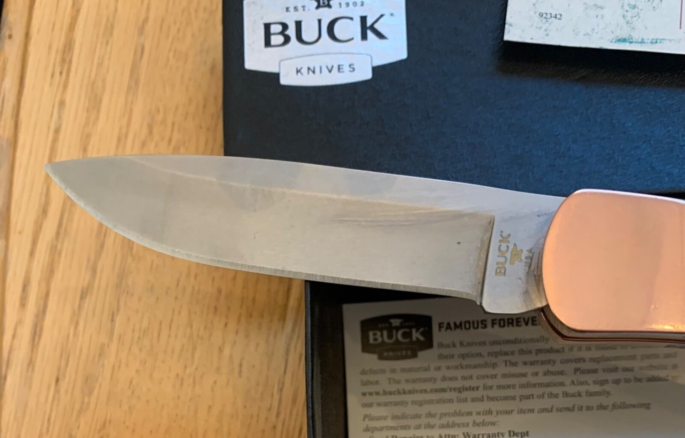 RARE BUCK COPPER & C-TEK DROP POINT 110 KNIFE NEVER USED IN BOX ONLY ...