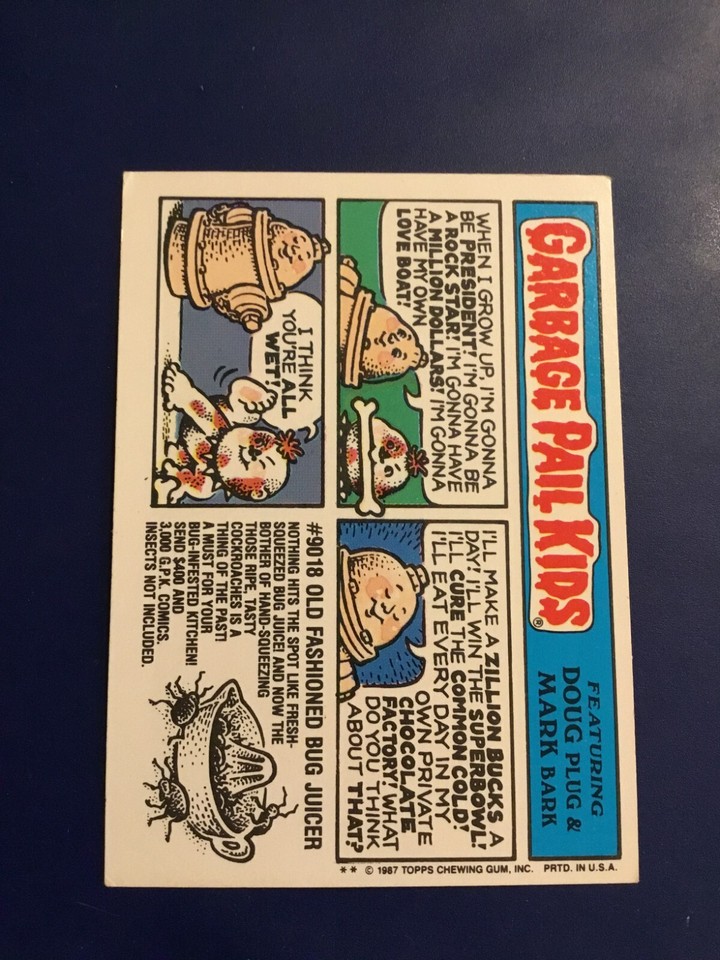 1987 Topps Garbage Pail Kids #308B ELLA P RECORD Original Series 8 GPK ...
