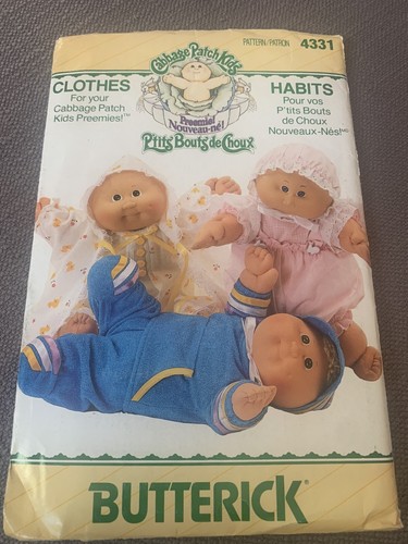 butterick vintage pattern Cabbage patch preemie #4331 | eBay
