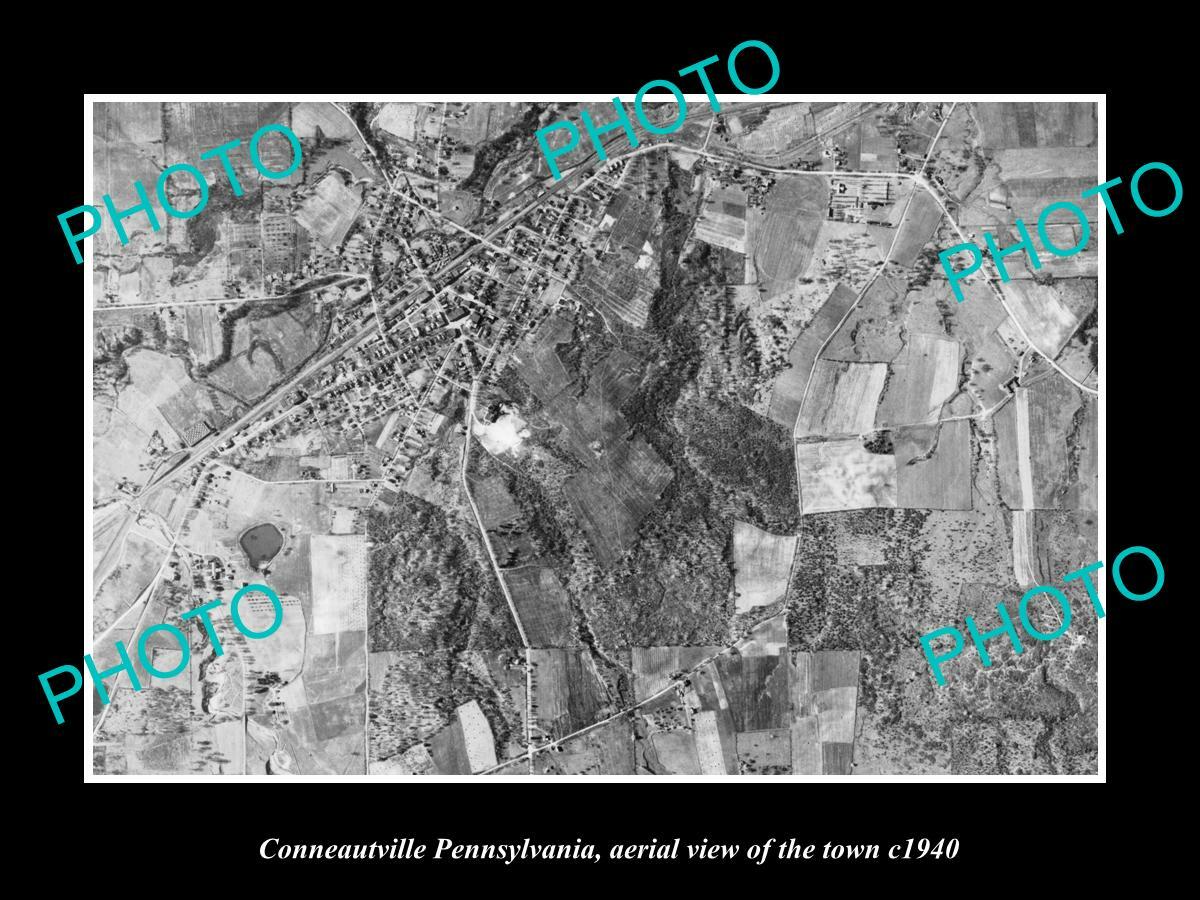 OLD 8x6 HISTORIC PHOTO OF CONNEAUTVILLE PENNSYLVANIA AERIAL VIEW TOWN ...