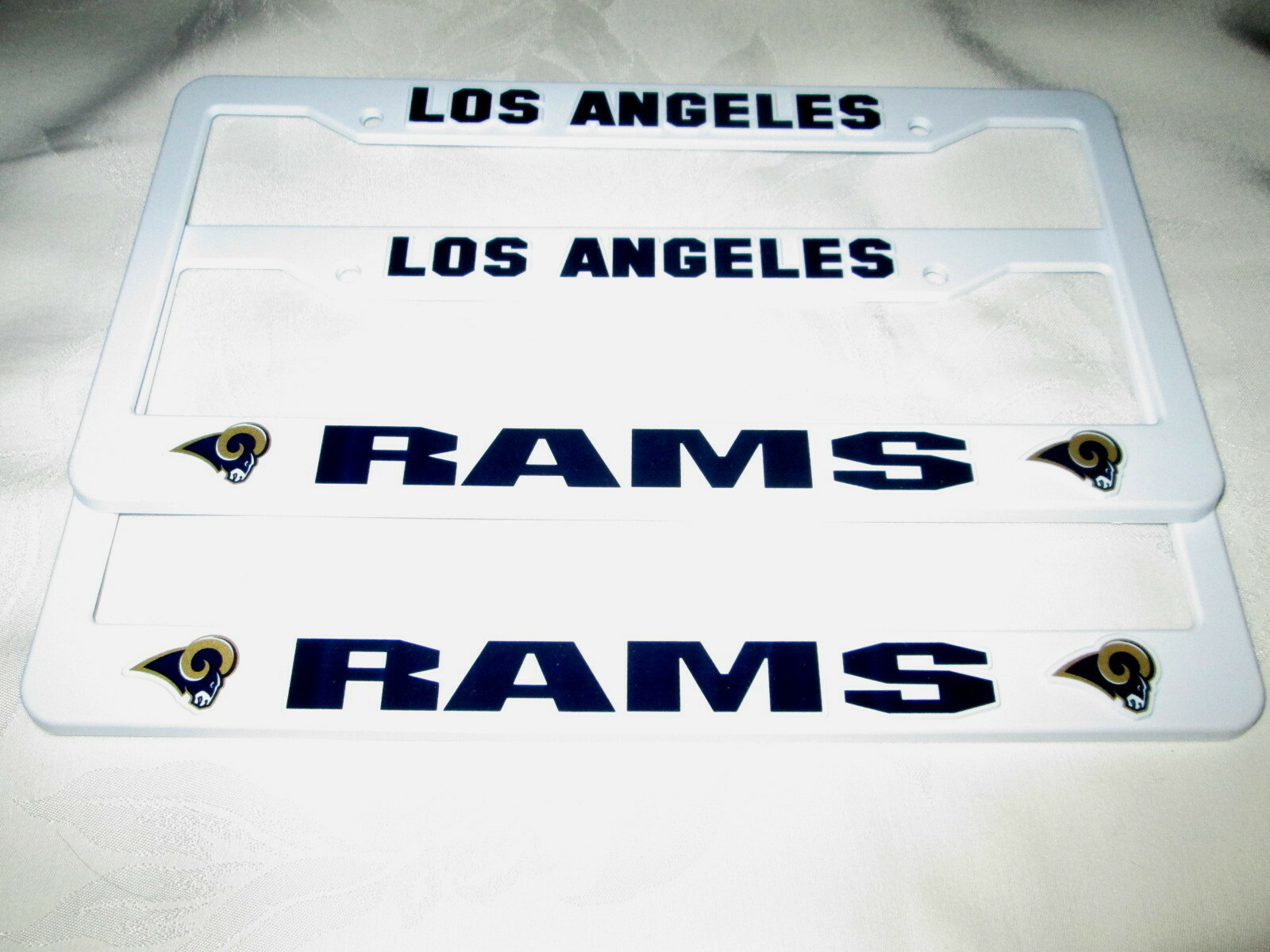 TWO (2) LOS ANGELES RAMS EMBOSSED LICENSE PLATE FRAMES #6 - NEW | eBay