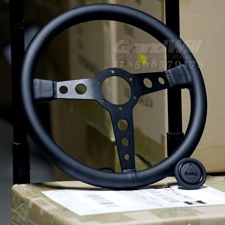 MOMO prototipo P5 Black Edition 350mm 14' Genuine Leather Sport ...