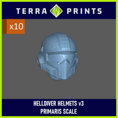 HELLDIVER HELMET v3 (10x) compatable with warhammer 40k Primaris | eBay