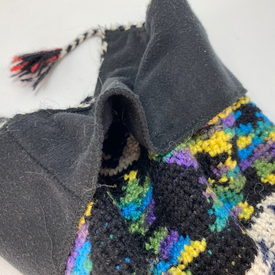 Peru Chullo Alpaca Wool Knit Cap Hat Hand Made Pom Pom Ear Flaps Winter ...