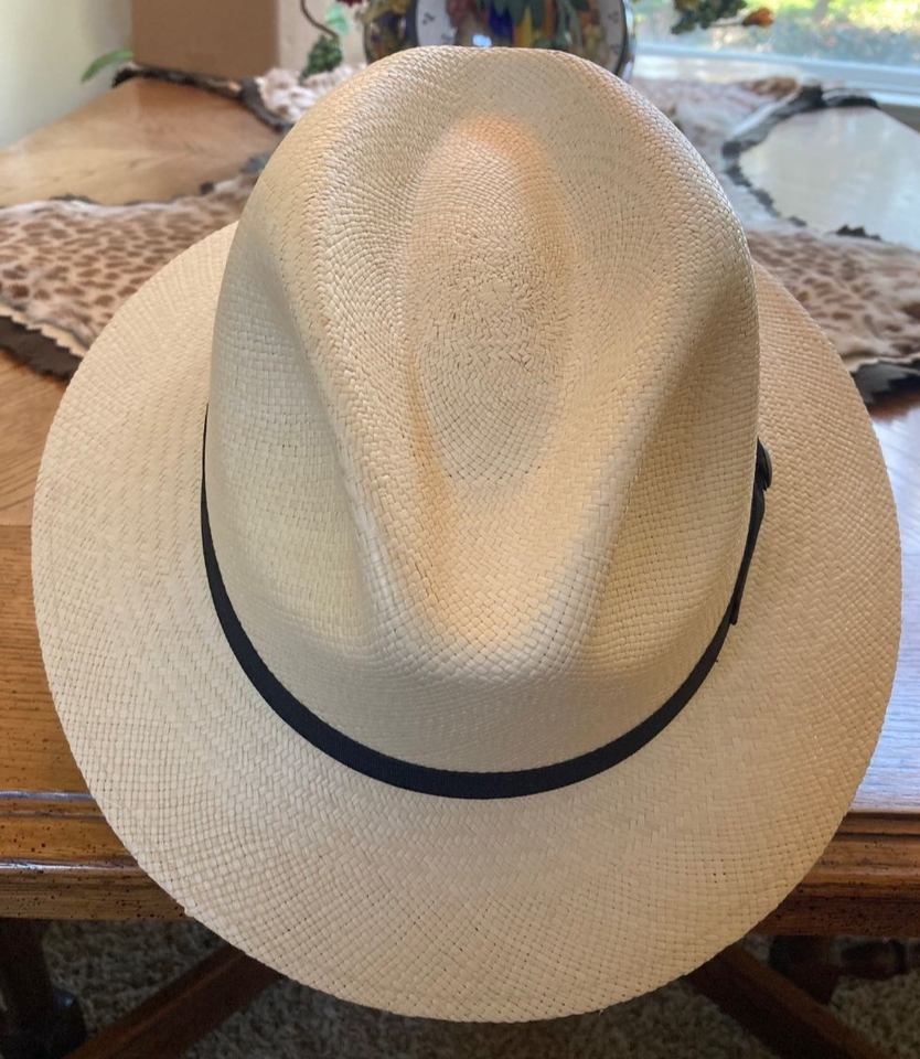 Scala Mens Panama Straw Fedora Hat * 1 XL * New Safari Sun Shady Beach ...