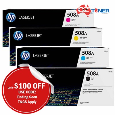 Genuine HP #508A Toner Set CF360A+CF361A+CF362A+CF363A for M552dn ...