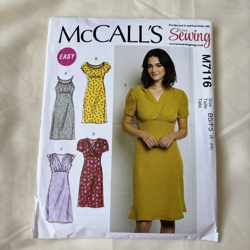 McCalls Sewing Pattern M7116 DRESS size 8-16 uncut cottagecore easy ...
