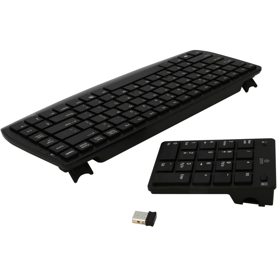 Onn 2.4GHz 87-Key Wireless Keyboard & 18-Key Keypad w/ USB Receiver ...