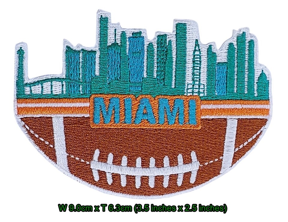 Miami Dolphins NFL Footballs Patches Embroidery iron, sew(From Thai by ...