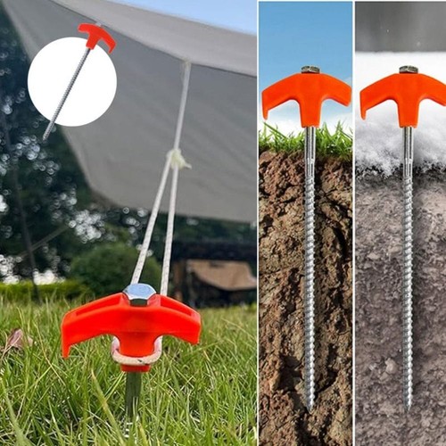 Screw in Tent Pegs Rotating Threaded Ground Anchors Ground Spikes ...