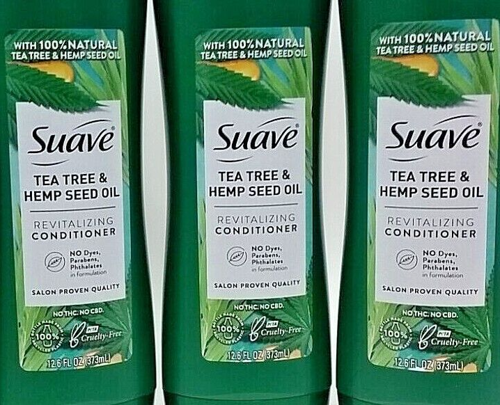 ( LOT 3 ) Suave Tea Tree & Hemp Seed Oil Revitalizing Conditioner 12.6 ...