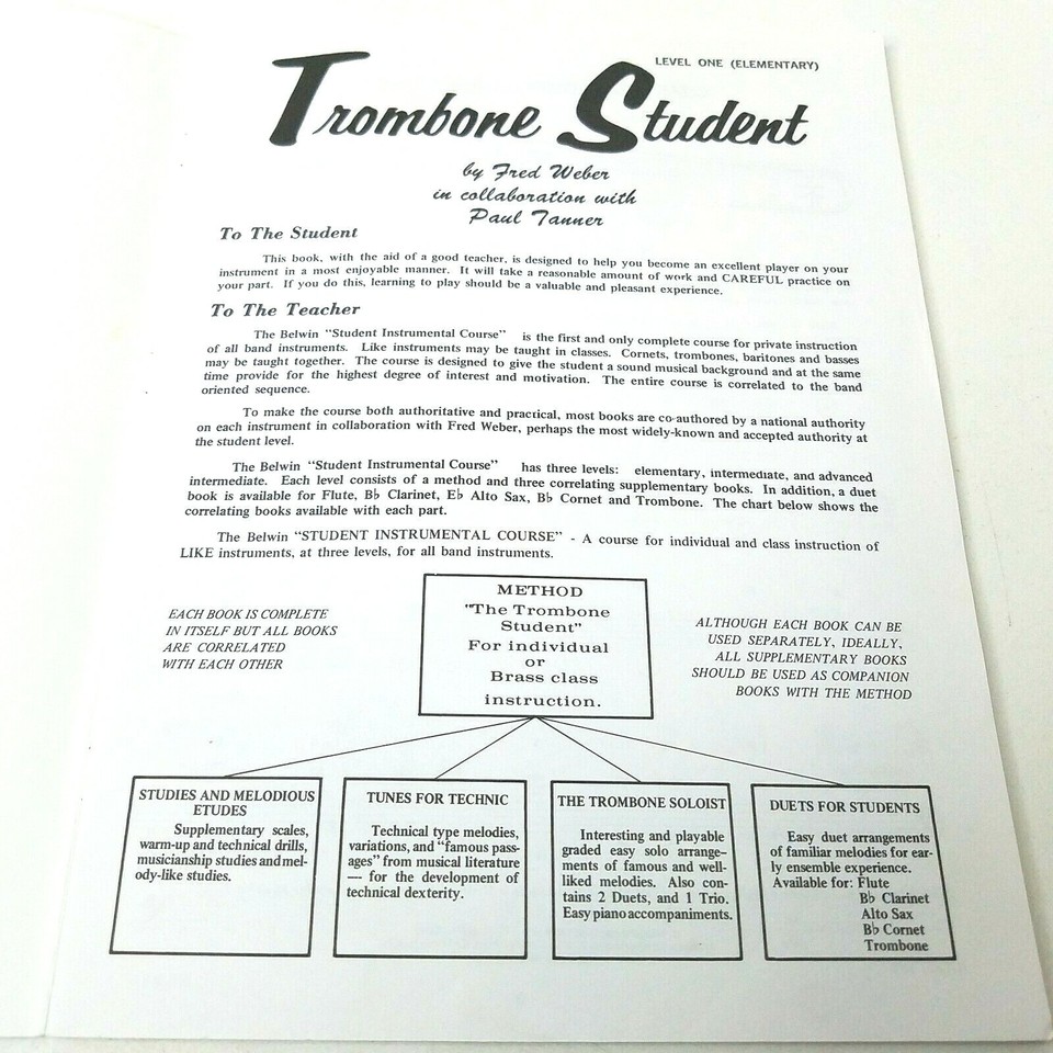 Older Student Instrumental Course: Trombone Student Level 1 SHEET MUSIC ...