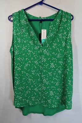 NEW Papermoon Stitch Fix Size Large Green Polka Dot Top Blouse ...
